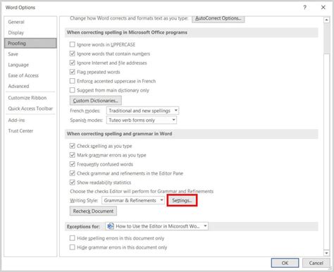 How To Use The Editor In Word For Microsoft Spelling Grammar Check