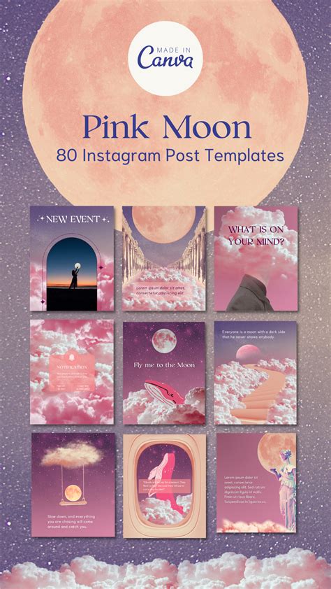 Pink Moon Instagram Post Templates Instagram Post Template Instagram Design Social Media