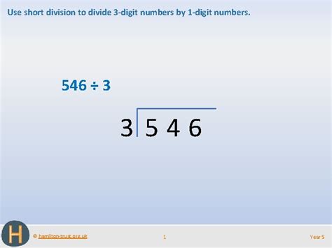 Use Short Division To Divide Digit Numbers