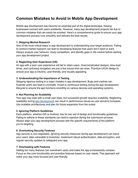 Ppt Common Mistakes To Avoid In Mobile App Development Powerpoint