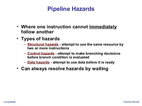 Pipeline Hazards In Computer Architecture Ppt