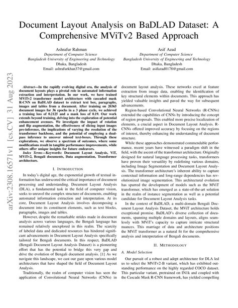 Document Layout Analysis On Badlad Dataset A Comprehensive Mvitv2 Based Approach Deepai