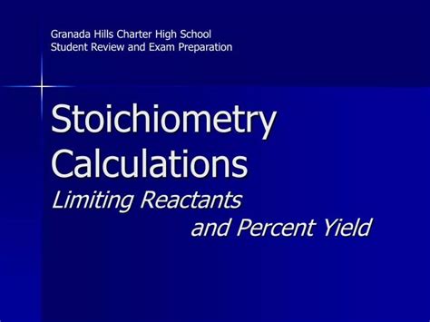 PPT Stoichiometry Calculations Limiting Reactants And Percent Yield PowerPoint Presentation