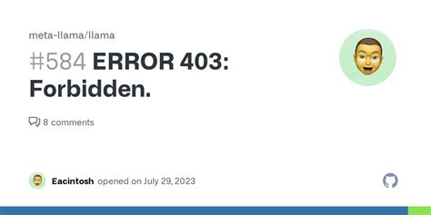 Error 403 Forbidden · Issue 584 · Meta Llamallama · Github