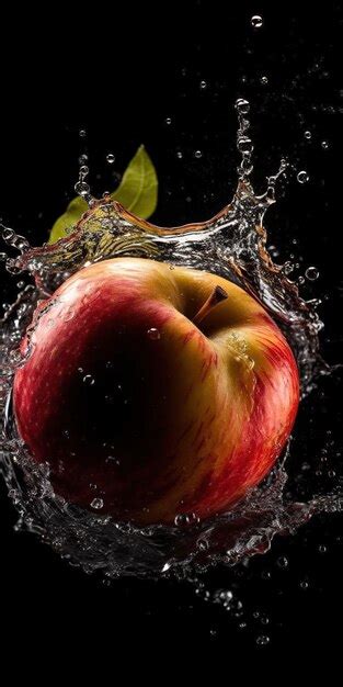 Premium Ai Image An Apple Is Being Dropped Into A Water Splash