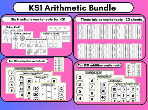 Ks1 Arithmetic Bundle Addition Subtraction Times Tables Fractions Teaching Resources