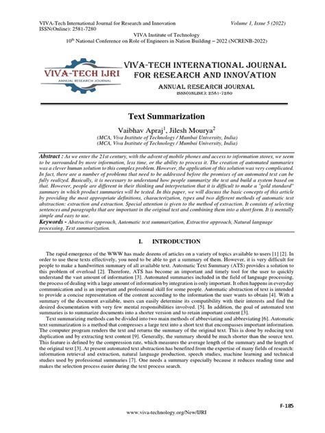 Text Summarization Pdf Cognition Cognitive Science
