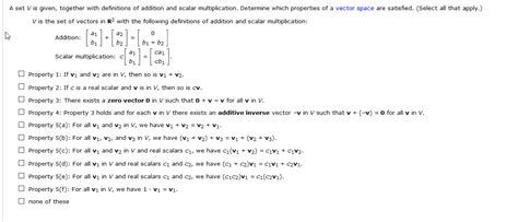 Solved A Set V Is Given Together With Definitions Of Chegg Com