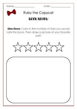 Ruby The Copycat Book Review Cover Art Main Character Portrait Activity