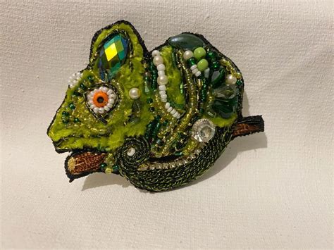 abeeha raza on linkedin chameleon broach bead work textile art