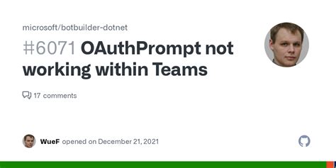 oauthprompt not working within teams · issue 6071 · microsoft botbuilder dotnet · github