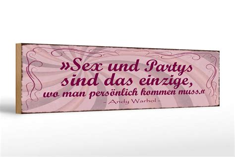 Femer Gmbh Holzbild Spruch 46x10cm Sex Party Persönlich Kommen Muss