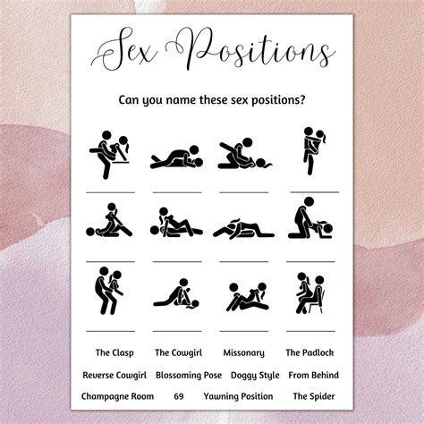Sex Positions Dirty Bachelorette Party Game Funny Adult Black Etsy Australia