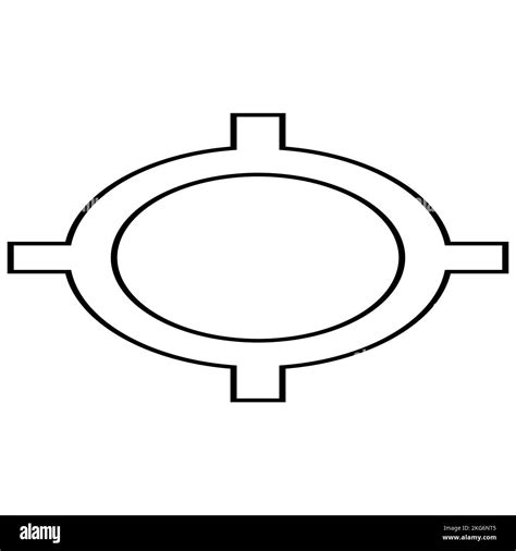 Universal Currency Sign Black Outline Isometric View Isolated On White Character Used To Denote