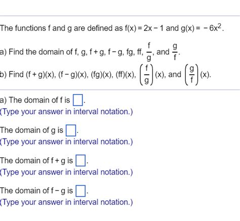 solved the functions f and g are defined as f x 2x 1