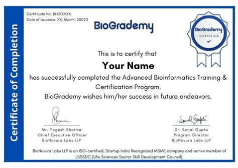 Advance Bioinformatics Certification Course Biogrademy