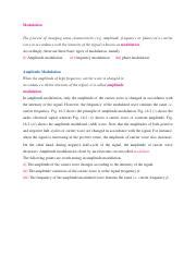 Modulation Pdf Modulation The Process Of Changing Some Characteristic E G Amplitude Frequency