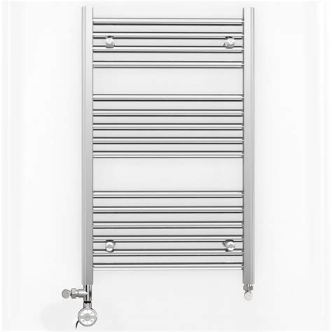 Dual Fuel 600 X 800mm Straight Chrome Heated Towel Rail Radiator Inc
