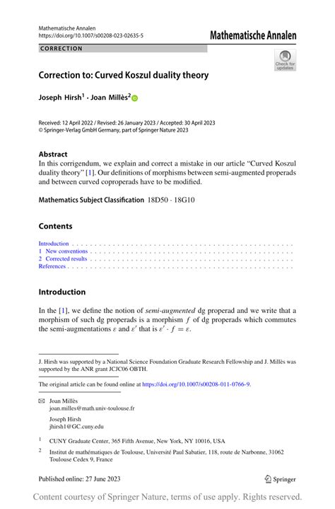 Correction To Curved Koszul Duality Theory