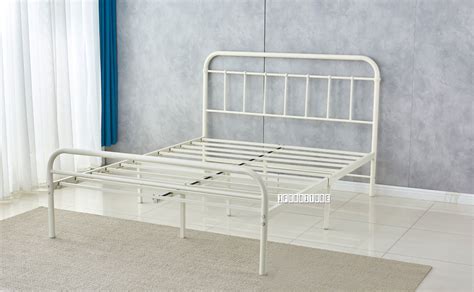 Flemington Steel Bed Frame In Singledoublequeen Size White