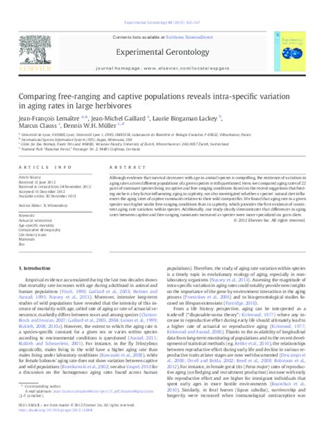 Pdf Comparing Free Ranging And Captive Populations Reveals Intra Specific Variation In Aging