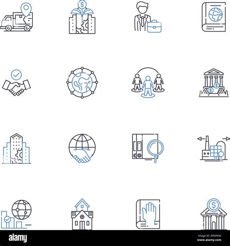 Sovereignty Dominion Line Icons Collection Authority Command Control Jurisdiction Power