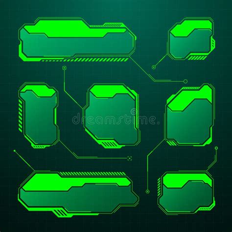 Green Futuristic Hud Ui Elements Sci Fi User Interface Text Boxes