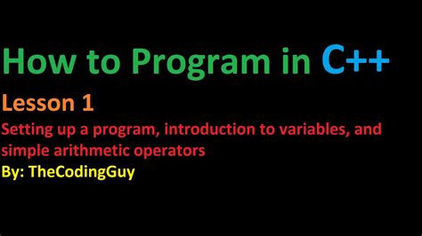 lesson 1 how to program in c youtube