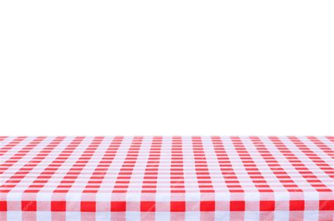 Un Mantel De Cuadros Rojos Y Blancos Con Un Fondo Blanco Foto Premium