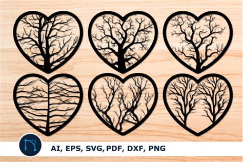 Love Tree Wall Decor Laser Cut Bundle Graphic By NGISED Creative Fabrica