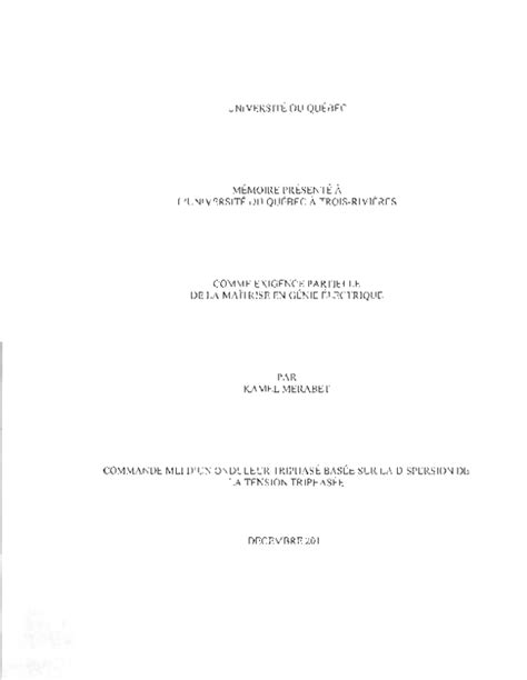 Pdf Commande Mli Dun Ondulateur Triphasé Basée Sur La Dispersion De La Tension Triphasée