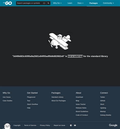 Xpkgsite Not A Valid Tag” For Commit Hashes In The Standard Library