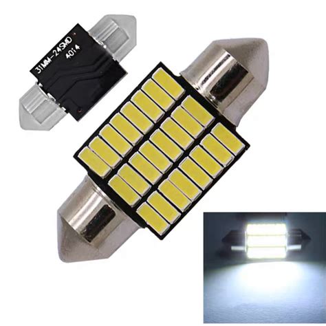 ไฟเพดานรถยนต์ Led 31mm 24smd ชิปขั้วแคปซูล แสงสีขาว แสงไอซ์บลู ราคา 1ชิ้น Shopee Thailand