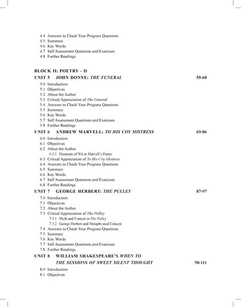 UG B A English Sem Lecture Notes Answers To Check Your Progress Questions Summary