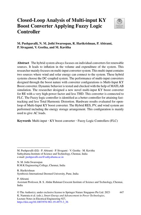 Pdf Closed Loop Analysis Of Multi Input Ky Boost Converter Applying