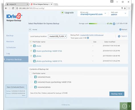 Data Backup Via Netgear Express
