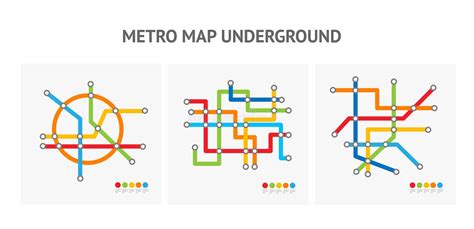 Underground Metro Map Or Subway Transportation Scheme Vector Stock Vector Illustration Of