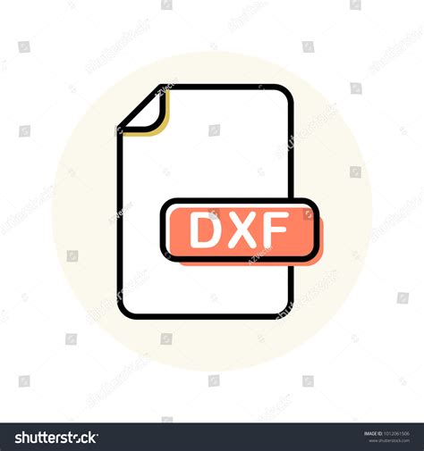 Dxf File Format Extension Color Line Stock Vector Royalty Free Shutterstock