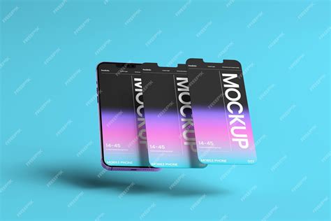 Premium Psd Smartphone Multiscreen Mockup With Editable Object