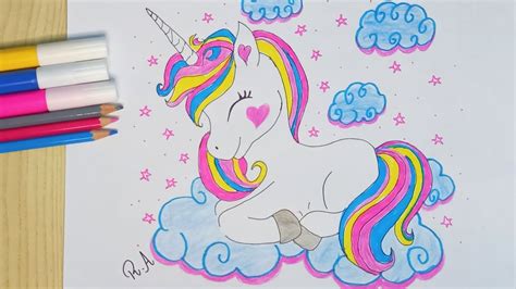 رسم يونيكورن خطوة بخطوة How To Draw A Cute Unicorn 🦄 Youtube