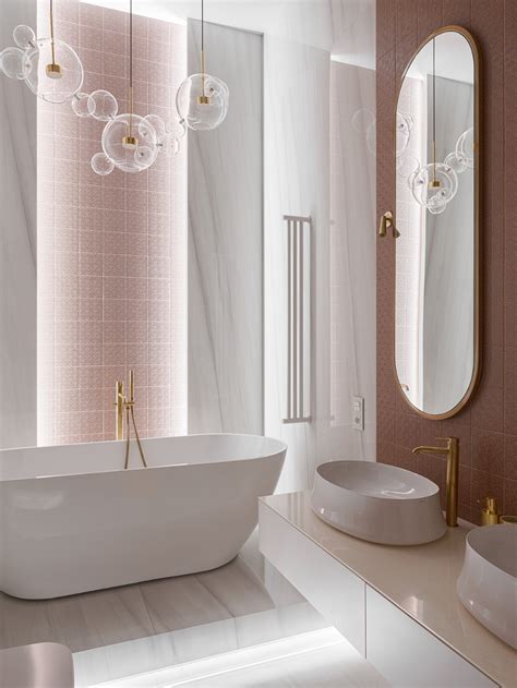 Розовый цвет в ванной комнате 35 примеров Elledecoration