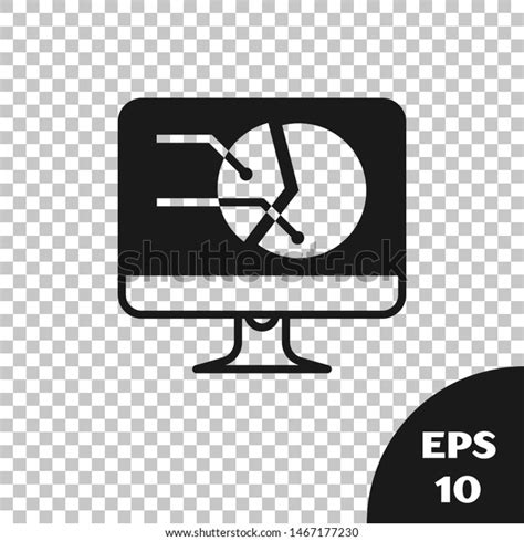 Black Computer Monitor Graph Chart Icon Stock Vector Royalty Free 1467177230 Shutterstock