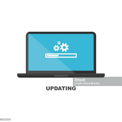 시스템 소프트웨어 업데이트 및 업그레이드 개념 랩톱 화면에서 프로세스를 로드합니다 벡터 그림입니다 개념에 대한 스톡 벡터 아트 및 기타 이미지 Istock