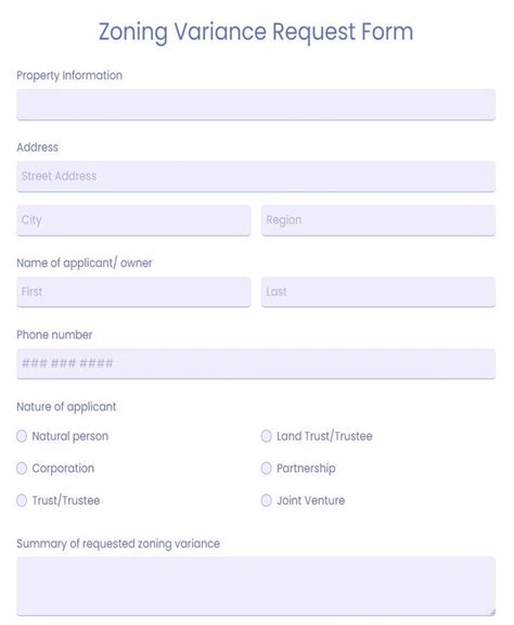Free Zoning Variance Request Form Template 123formbuilder