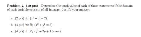 Solved Determine The Truth Value Of Each Of These Statements Chegg Com