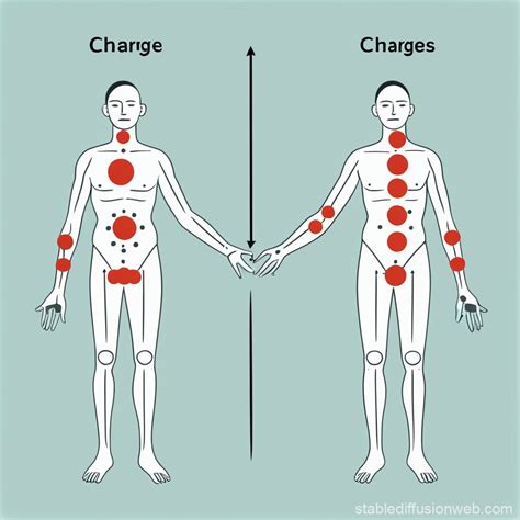 A Diagram Showing Two Bodies With Opposite And Equal Charges Attraction And Repulsion Prompts