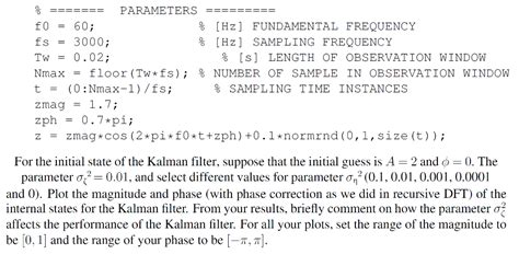 Phasor Estimation Using Kalman Filter For A Chegg