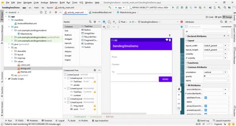 Receiving And Sending Application In Android Studio