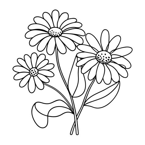 연속 라인 드로잉 꽃 디자인 컬러링 터 일러스트레이션 프리미엄 벡터