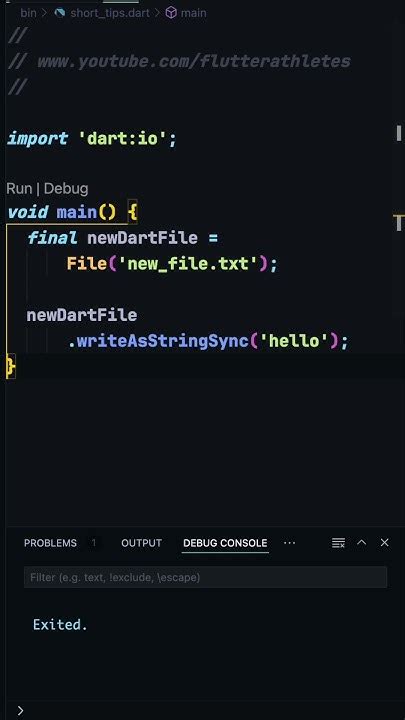 How To Create A File In Dart And Write Some Text To It Youtube